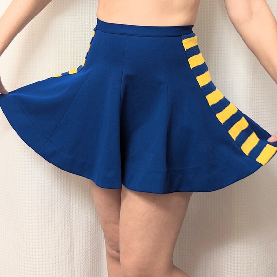 VINTAGE CHEERLEADER SKIRT 1970's micro mini S xs (B1) - Gem
