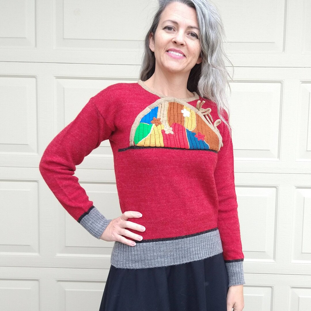 WEIRD 1970's TACO SWEATER 70's Pullover S (D9) - Etsy