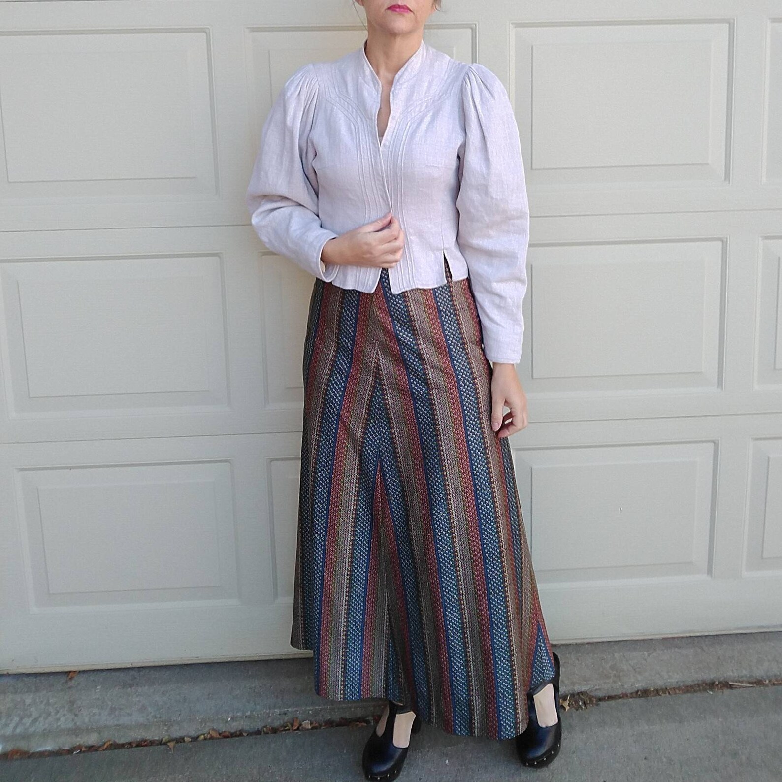 HIGH WAISTED maxi SKIRT 1970's 70's xs S G4 | Etsy