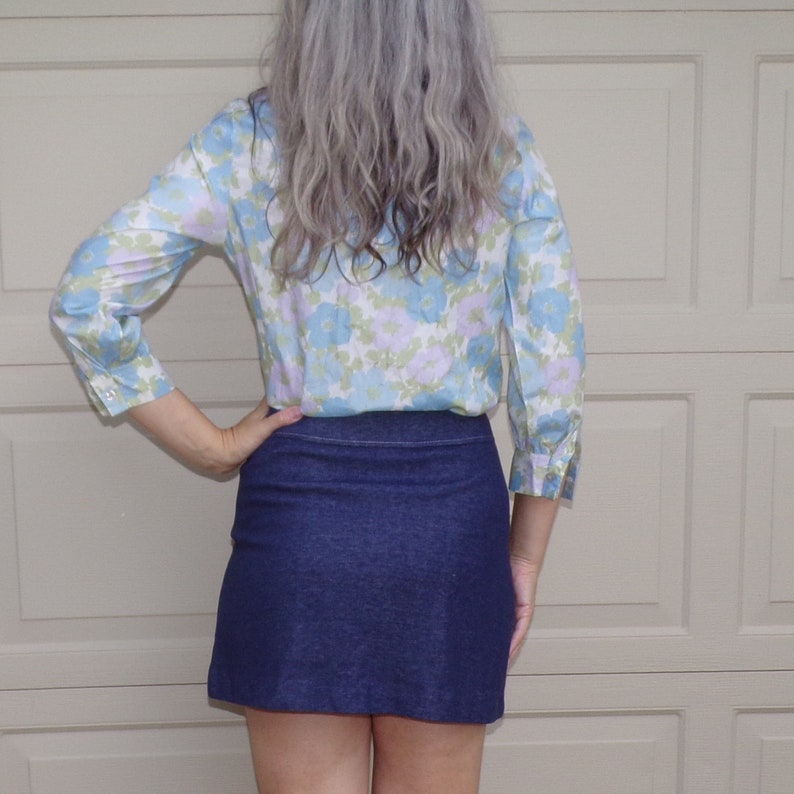 1970's Pam Bee DENIM LOOK MINI Knit Skirt 70's S C9 - Etsy