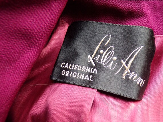 vintage LILLI ANN JACKET berry burgundy 1940's 40's 3… - Gem