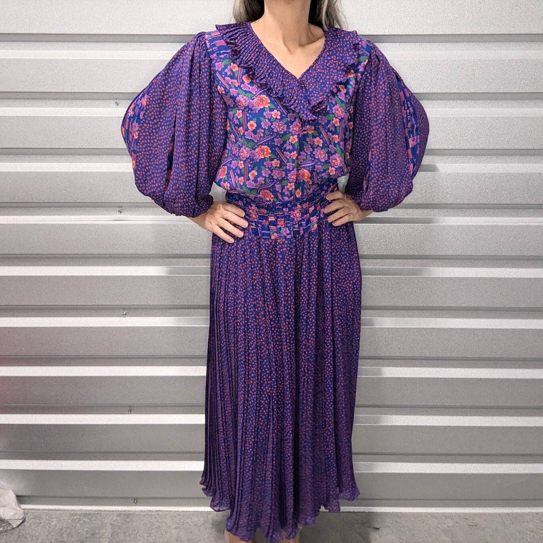 DIANE FREIS Mixed Pattern DRESS M K11 - Etsy
