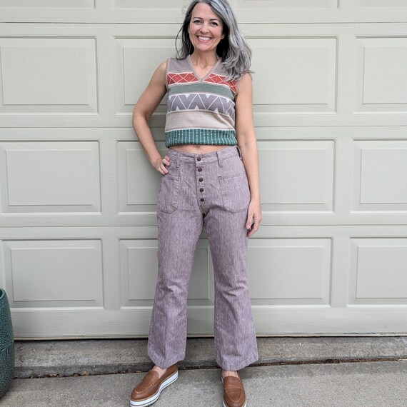 1960's 1970's SNAP FLY TROUSERS flare jeans (B1) - Gem