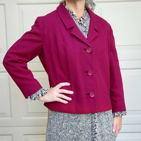1960's BERRY WOOL JACKET boxy 60's L (N6) - Gem