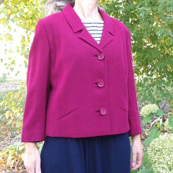 1960's BERRY WOOL JACKET boxy 60's L (N6) - Gem