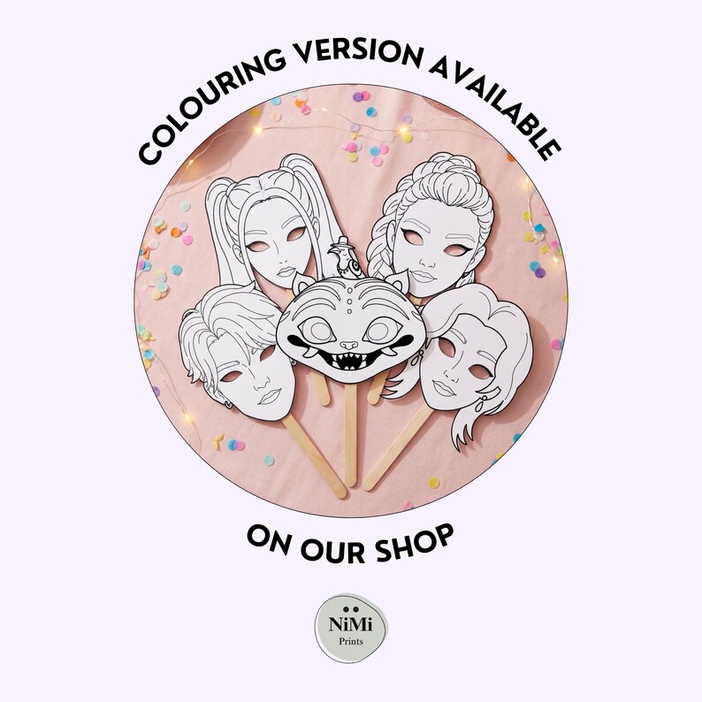 K-pop Demon Hunter Masks | Printable Party Masks | Kids Party Activity ...