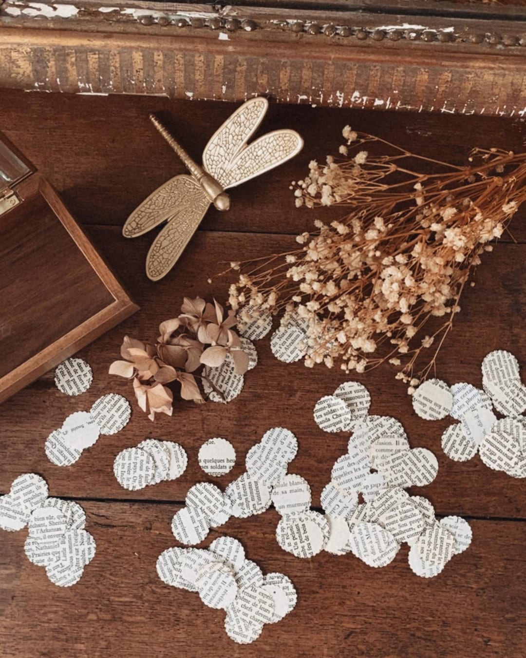 Confetti Made From Old Book Pages - Wedding and Party Table Decorations ...