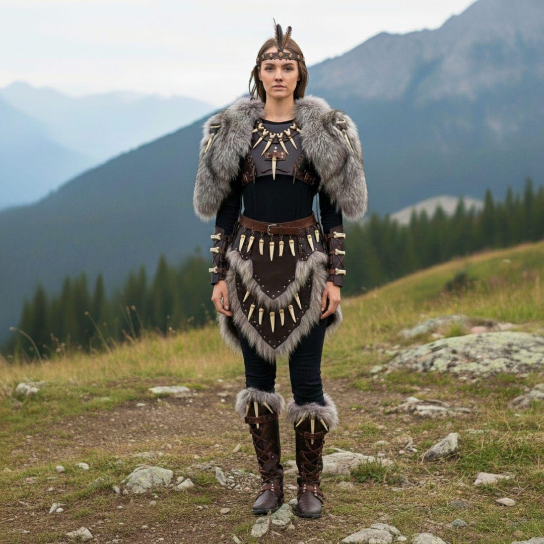 Norse Shieldmaiden Leather Armor - Viking Huntress Medieval Costume ...