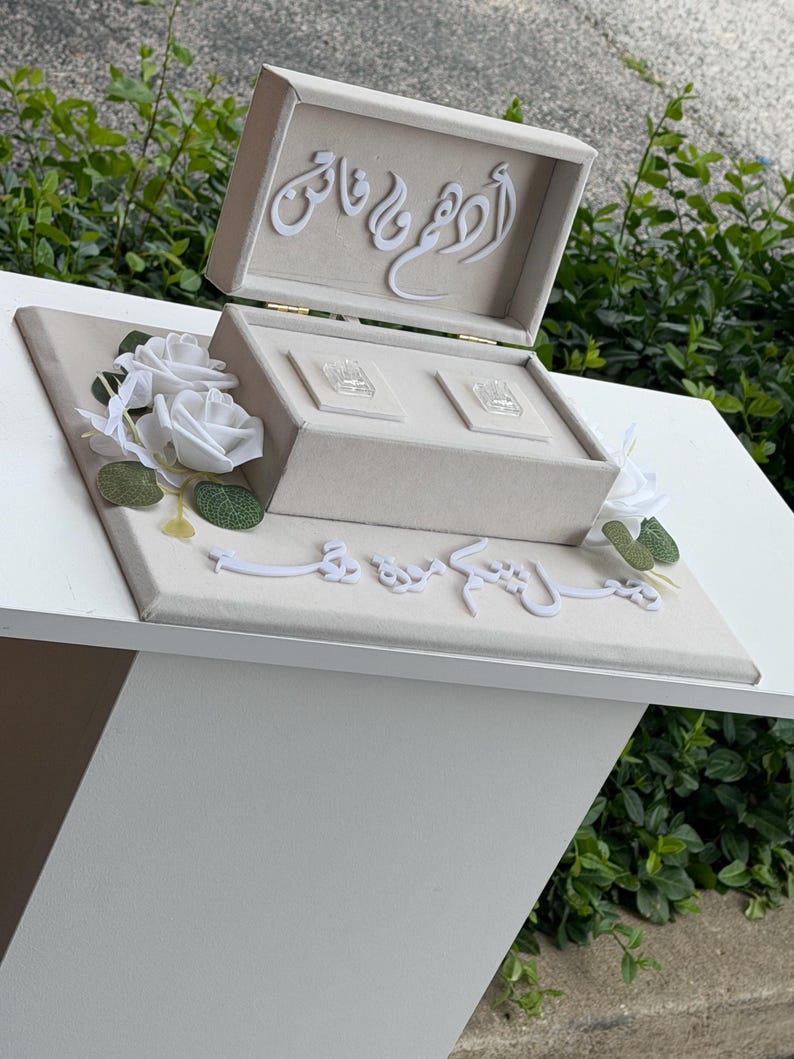 Personalized Velvet and Acrylic Engagement Ring Mahr Gift Tray, Custom ...