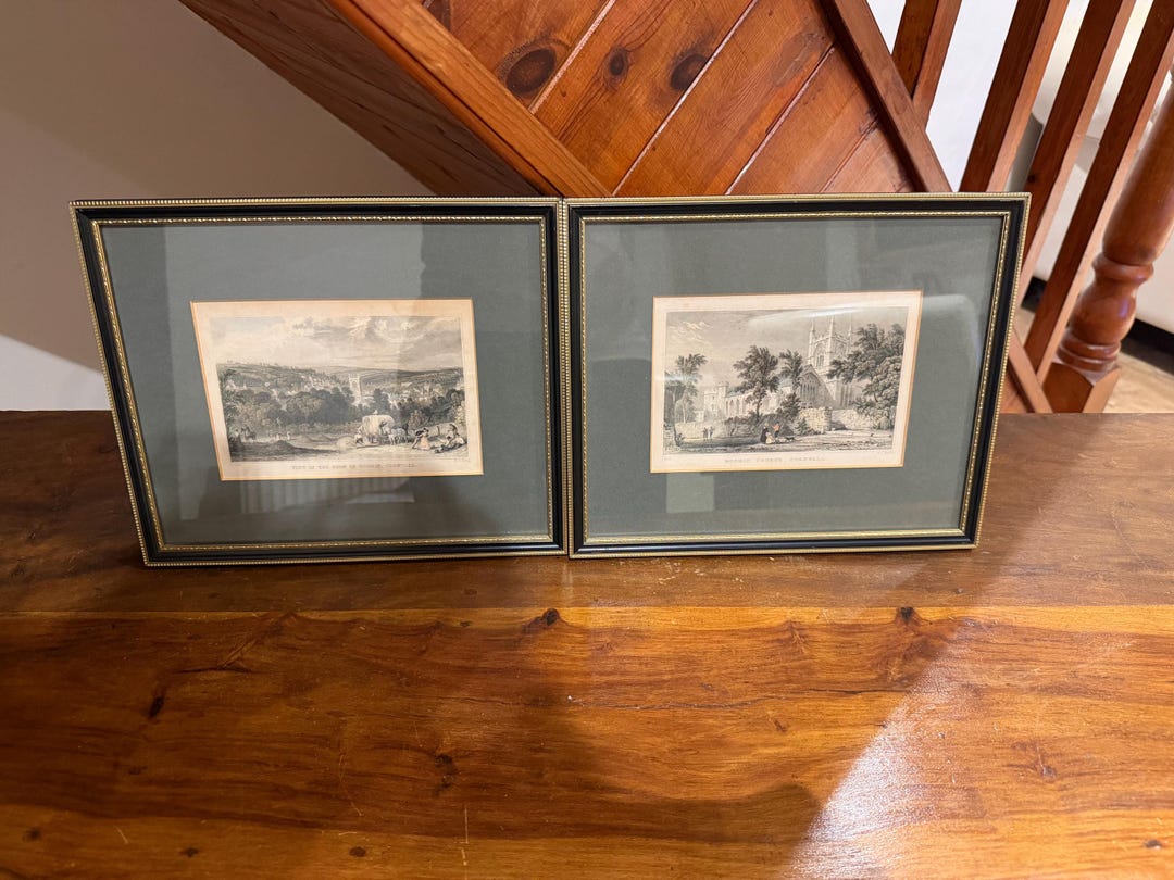 Set of 2 Antique Cornwall Art Prints | 1831 Thomas Allom Engravings ...