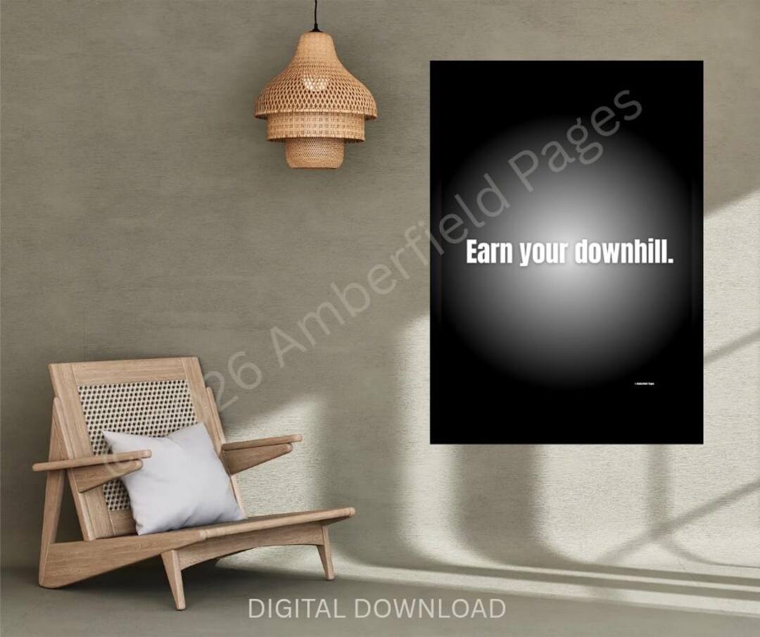 MTB Motivational Poster | Mountain Bike Printable Art | Modern Cycling ...