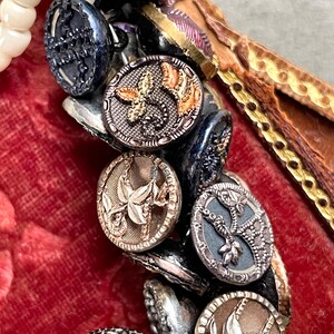 Charm String Style Antique Metal Button Necklace Vintage Victorian ...