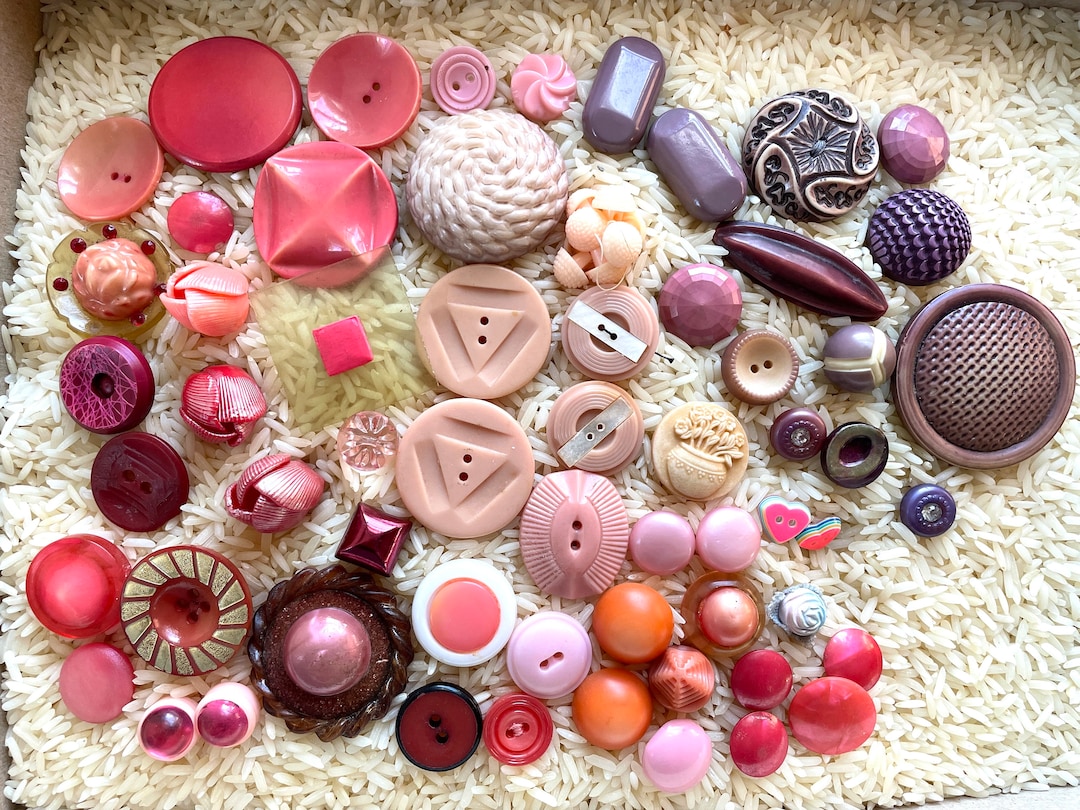 Celluloid Vintage Buttons Pinks Purples Some Plastic Antique 4 Oz ...