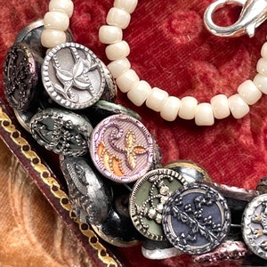 Charm String Style Antique Metal Button Necklace Vintage Victorian ...
