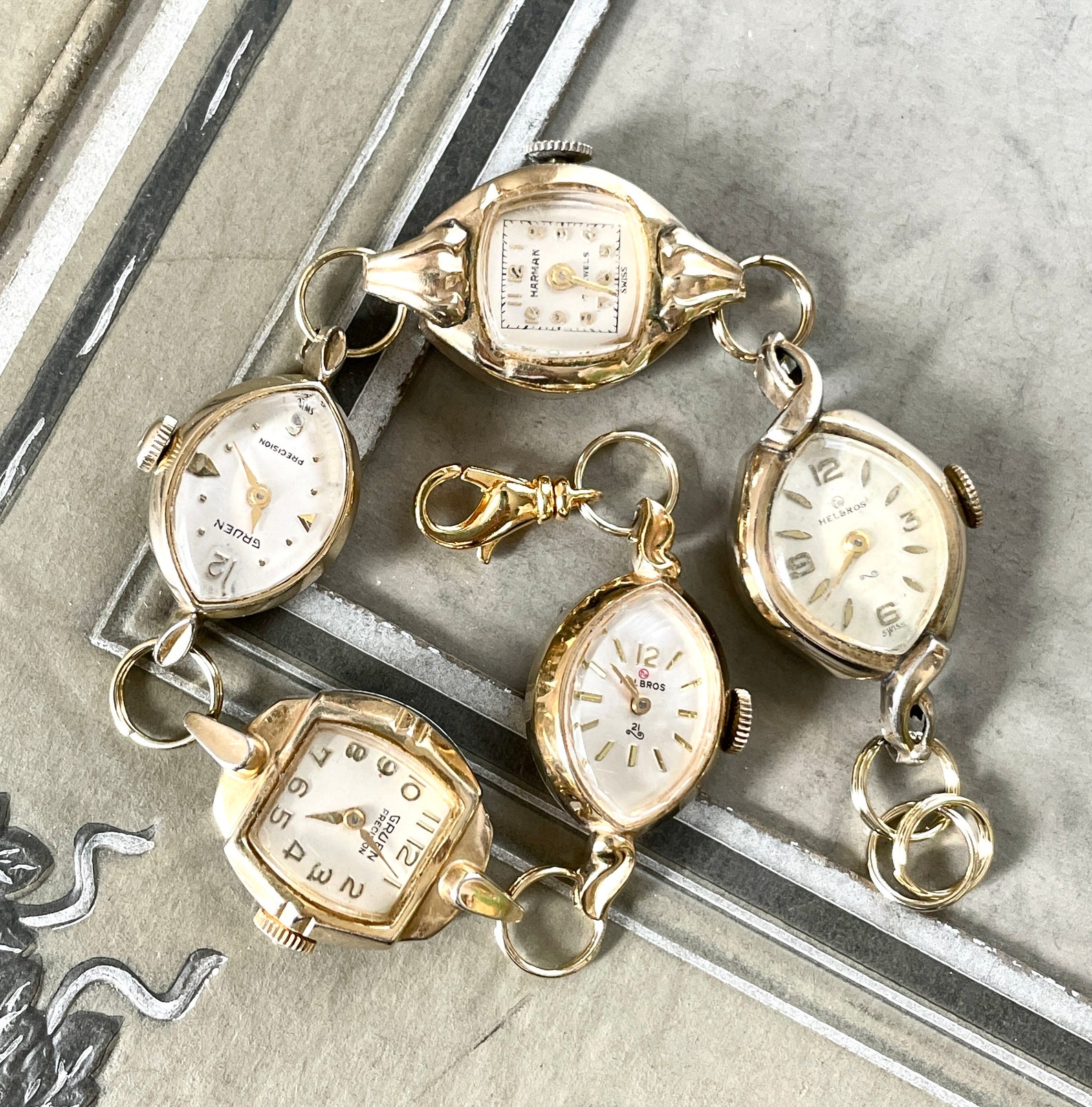 Watch Bracelet 5 Vintage Watches Ladies Antique Assemblage - Etsy