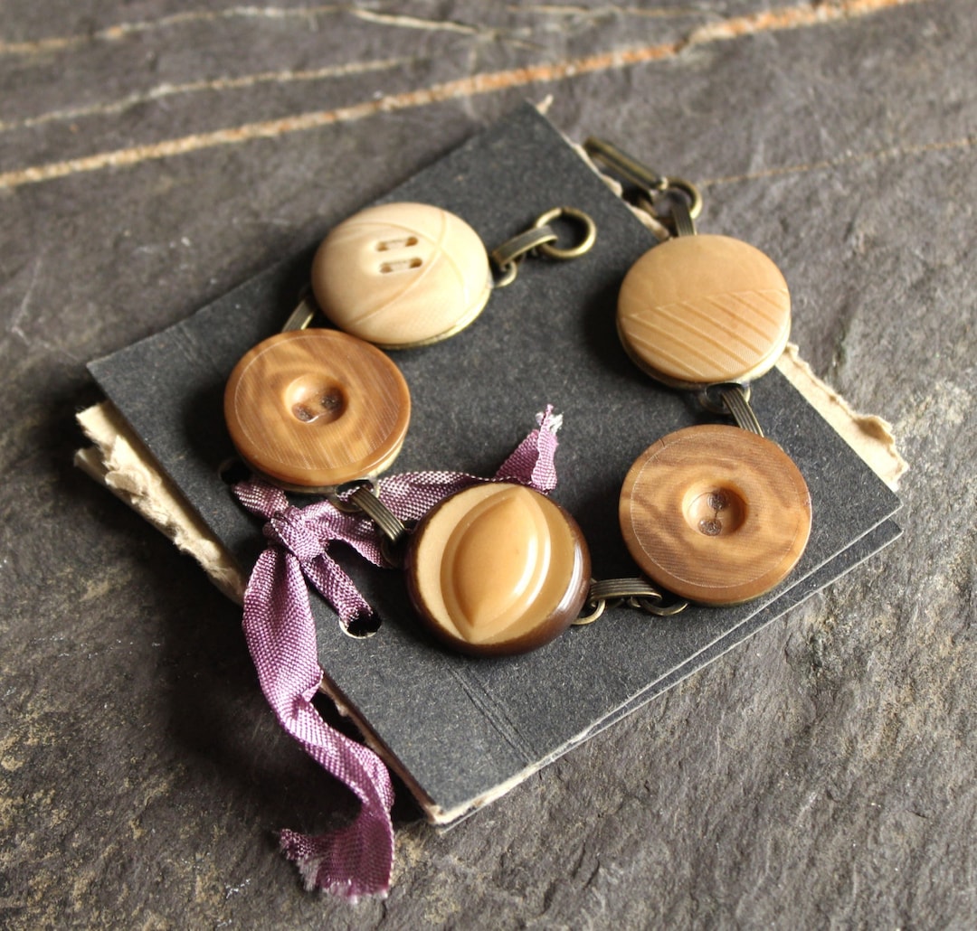 Vegetable Ivory Antique Button Bracelet, Jewelry, Vintage, Victorian ...