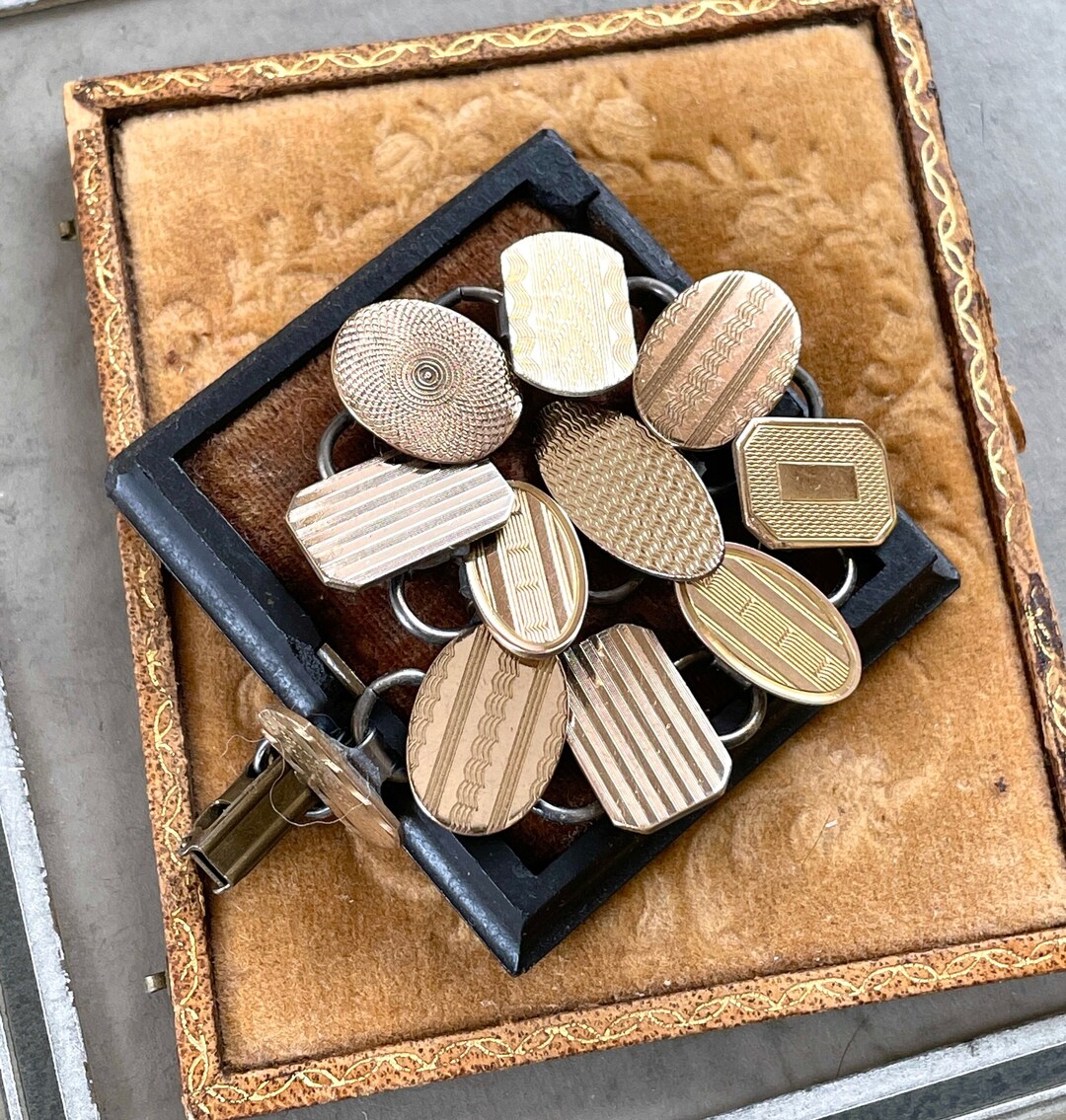 Stunning Oval Antique Cufflink Bracelet Edwardian Golds Victorian ...