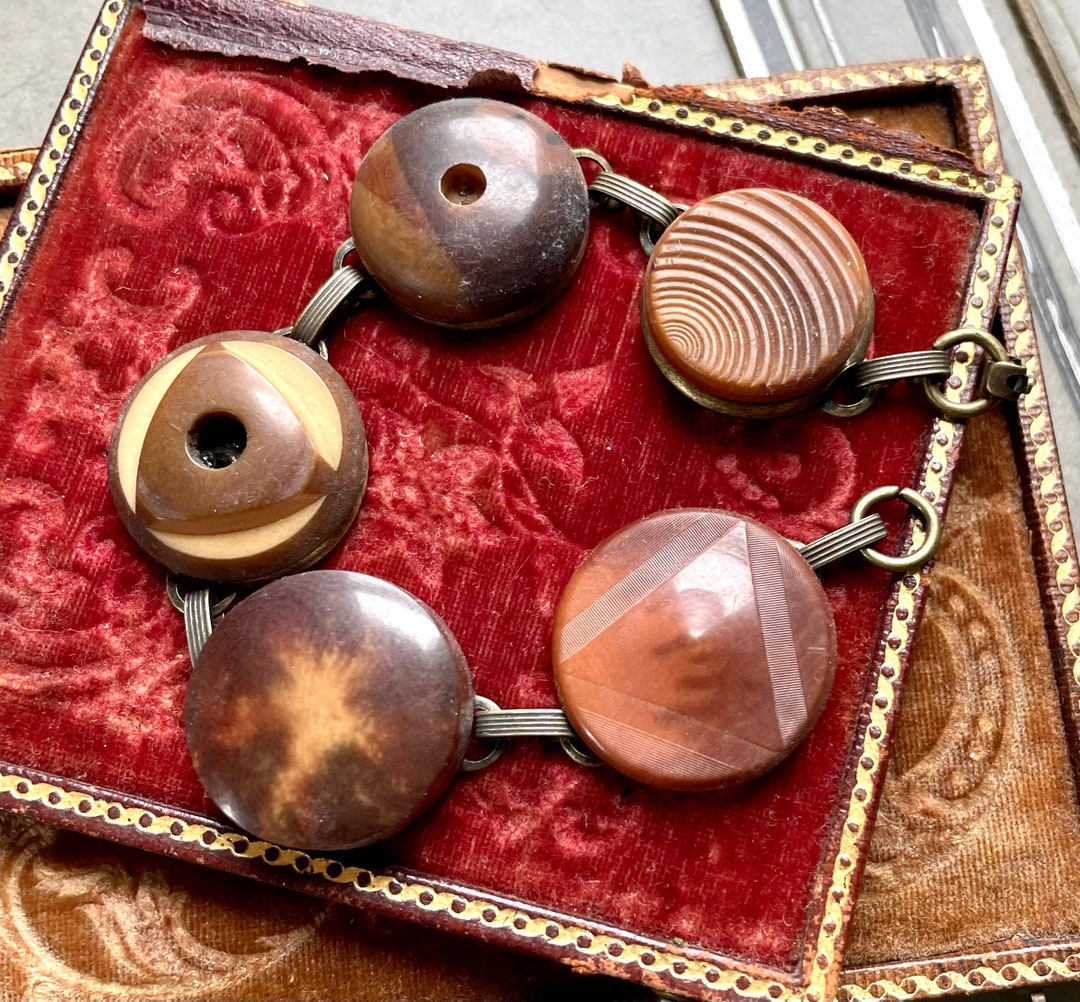 Vegetable Ivory Antique Button Bracelet Jewelry, Vintage, Victorian ...