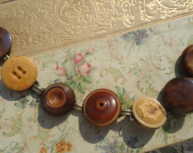 Antique Button Bracelet Vegetable Ivory - Etsy