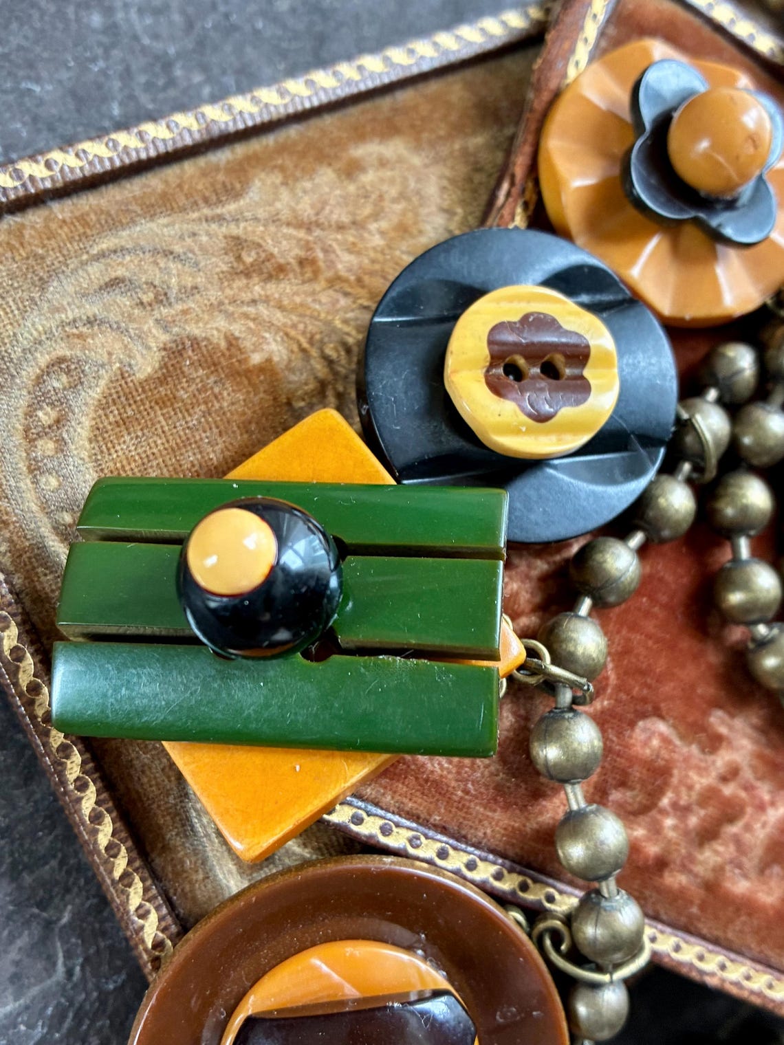 Bakelite Button Necklace Assemblage Realistics Cookie Fall Autumn ...