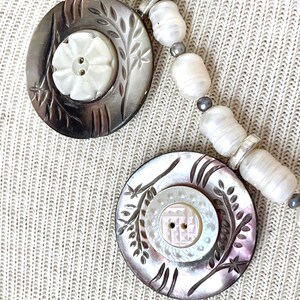 Lovely Carved Buttons Pendant Mother of Pearl Victorian Layered ...