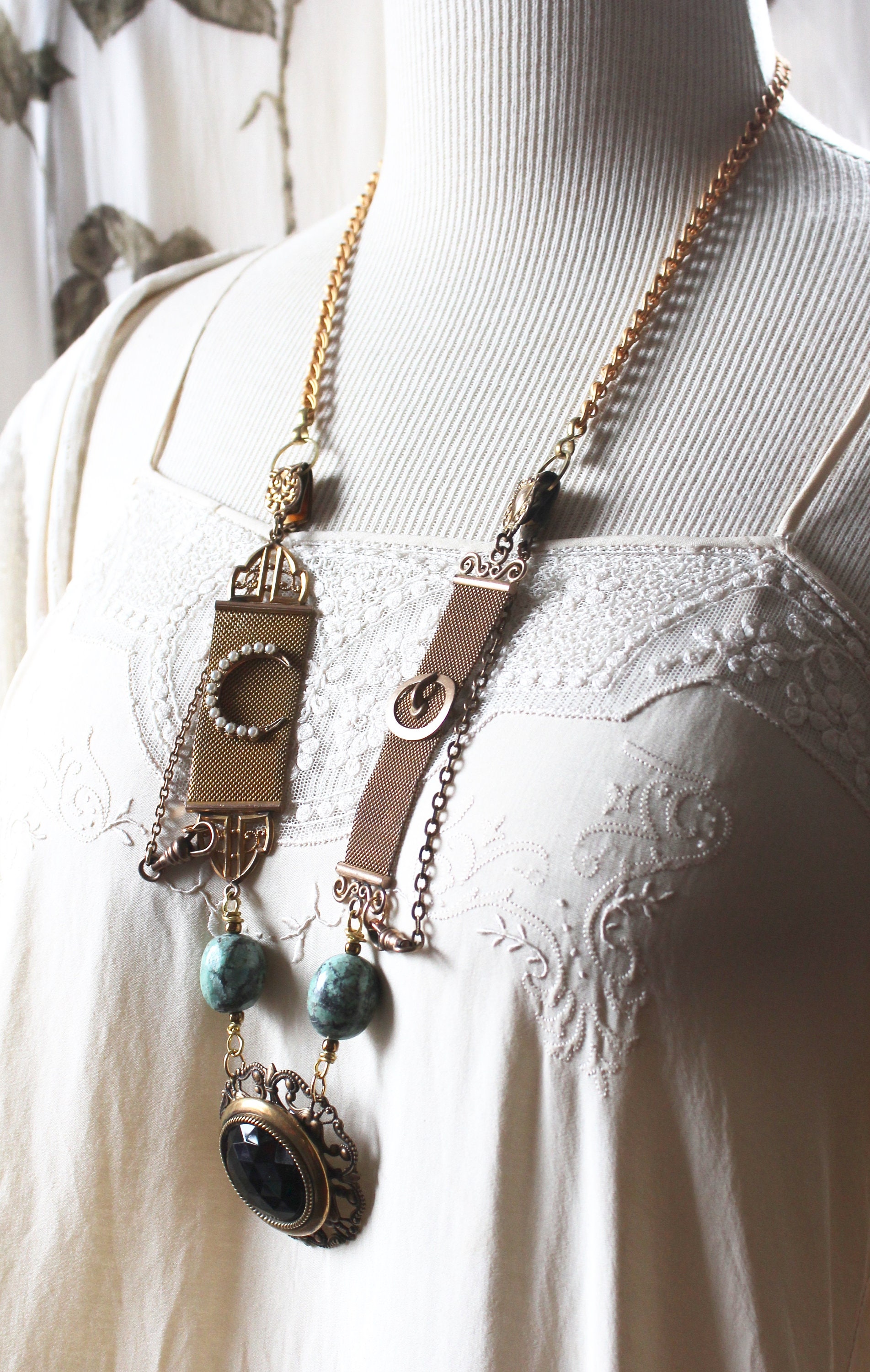 Gorgeous Antique Watch Fob Steampunk Necklace Gay Nineties | Etsy