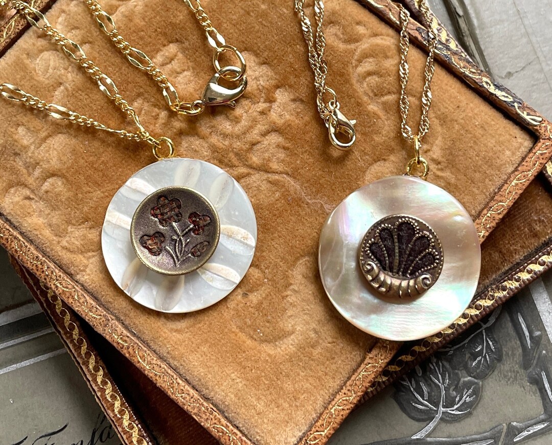 Antique Perfume Button Pendant Your Choice Vintage Assemblage - Etsy