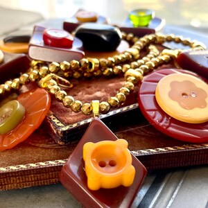 Bakelite Button Necklace Assemblage Realistics Cookie Fall Autumn ...