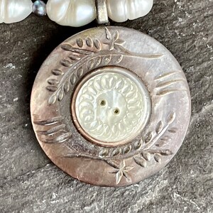 Lovely Carved Buttons Pendant Mother of Pearl Victorian Layered ...