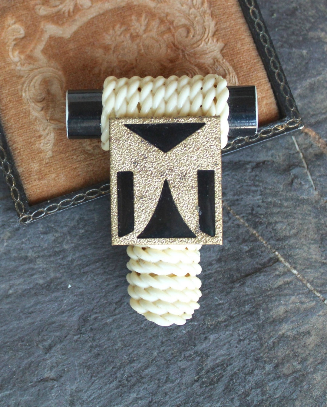 Celluloid Extruded Wound Rope Buckle Brooch Rare Design Pin - Etsy