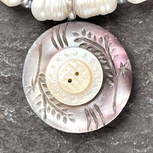 Lovely Carved Buttons Pendant Mother of Pearl Victorian Layered ...