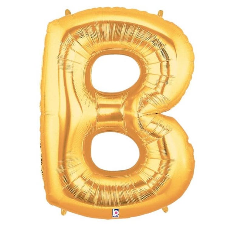 Alphabet Balloons Letter B/ Large Numbers /40inch Gold/silver Mylar ...