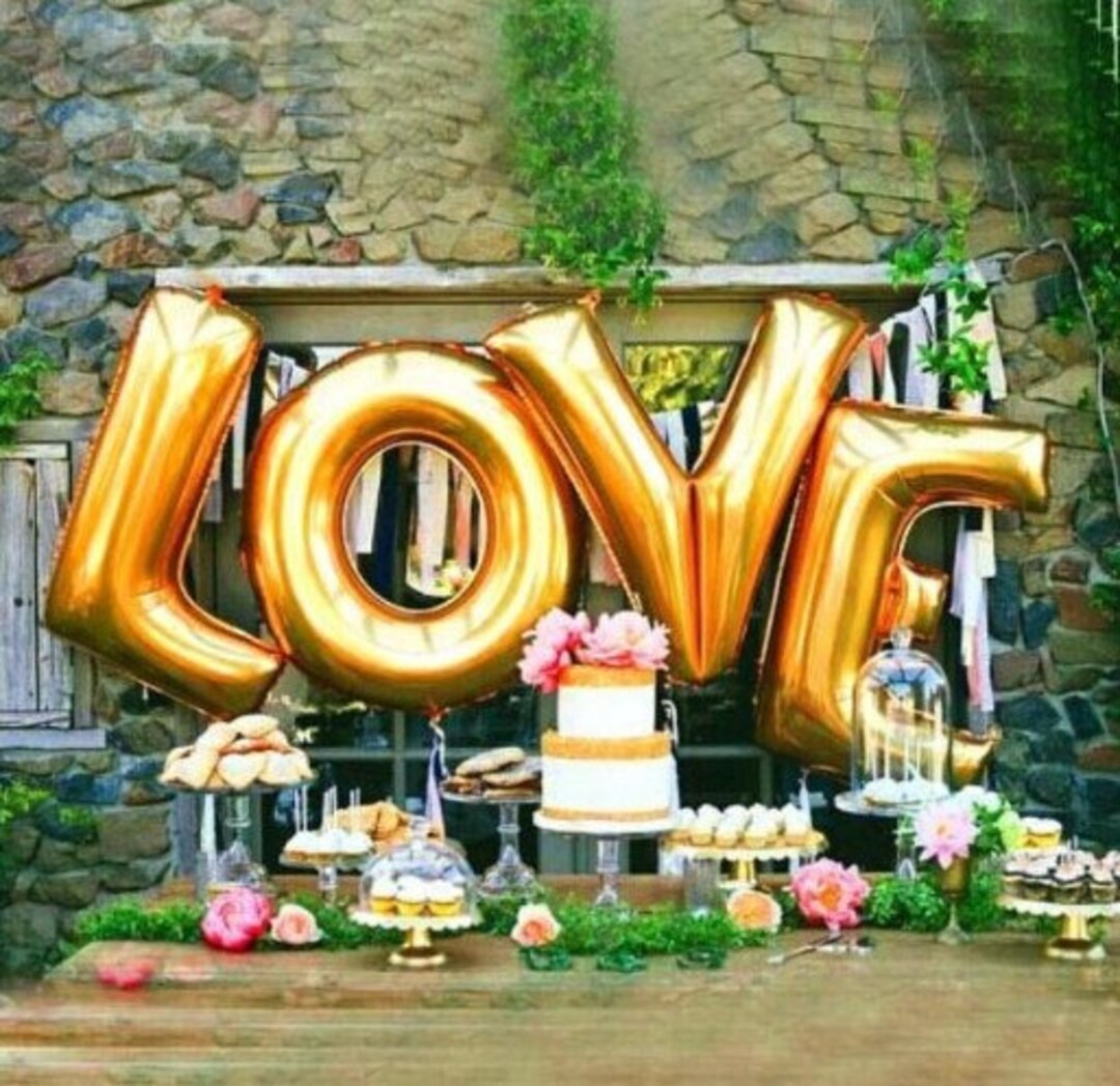 Alphabet Balloons Letter B/ Large Numbers /40inch Gold/silver Mylar ...