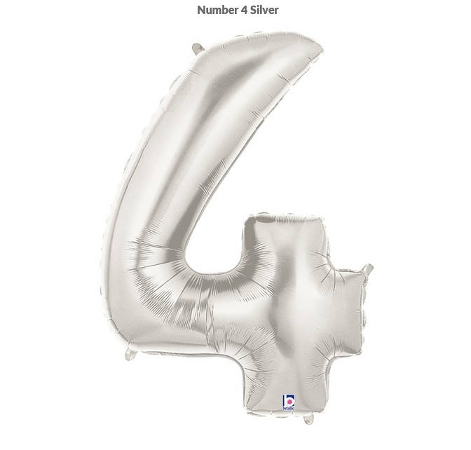 Large Number Four 40 Inches Mylar Balloon for Back Drops, Photo Props ...