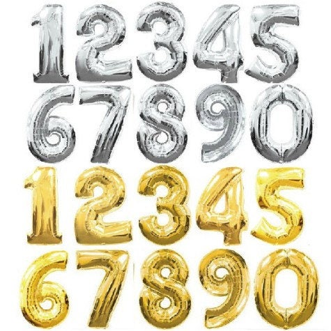 Large Number/ Alphabet Balloons/40inch Gold/silver Mylar Balloons for ...