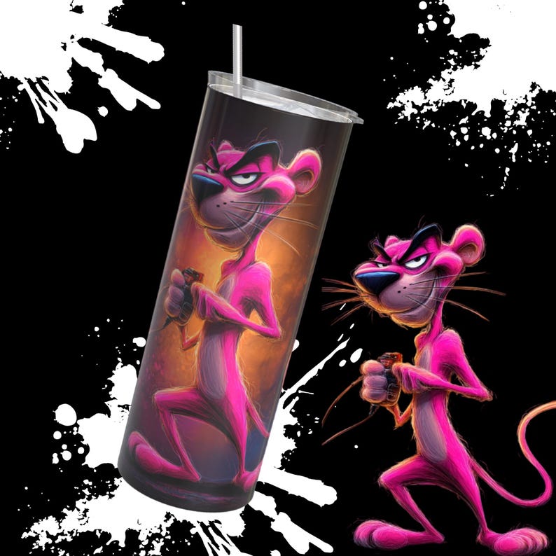 Pink Panther Tumbler Wrap, Cartoon Sublimation Design (digital Download ...