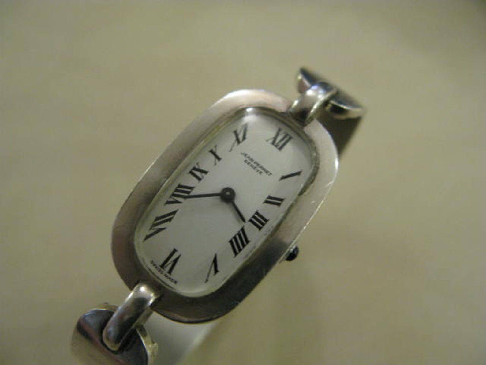 Vintage JEAN PERRET GENEVE Swiss Made Montre 800 Silver Bangle/Bracelet ...