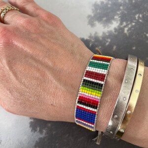 Serape Stripe Inspired Bead Loom Bracelet Unisex Miyuki Seed Beads - Etsy