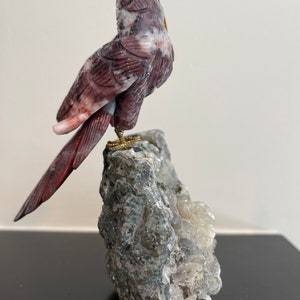 Natural Red Jasper Stone Carved Parrot Bird on Rough Stone Base. - Etsy