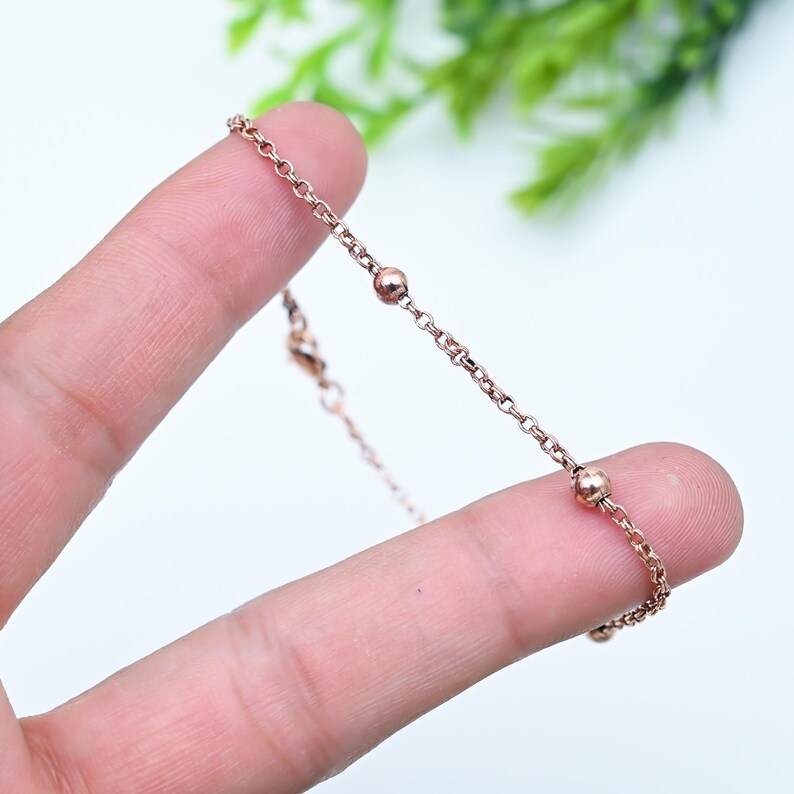 Minimalist Copper Bracelet Handmade | Pure Copper Chain Jewelry | 8 ...