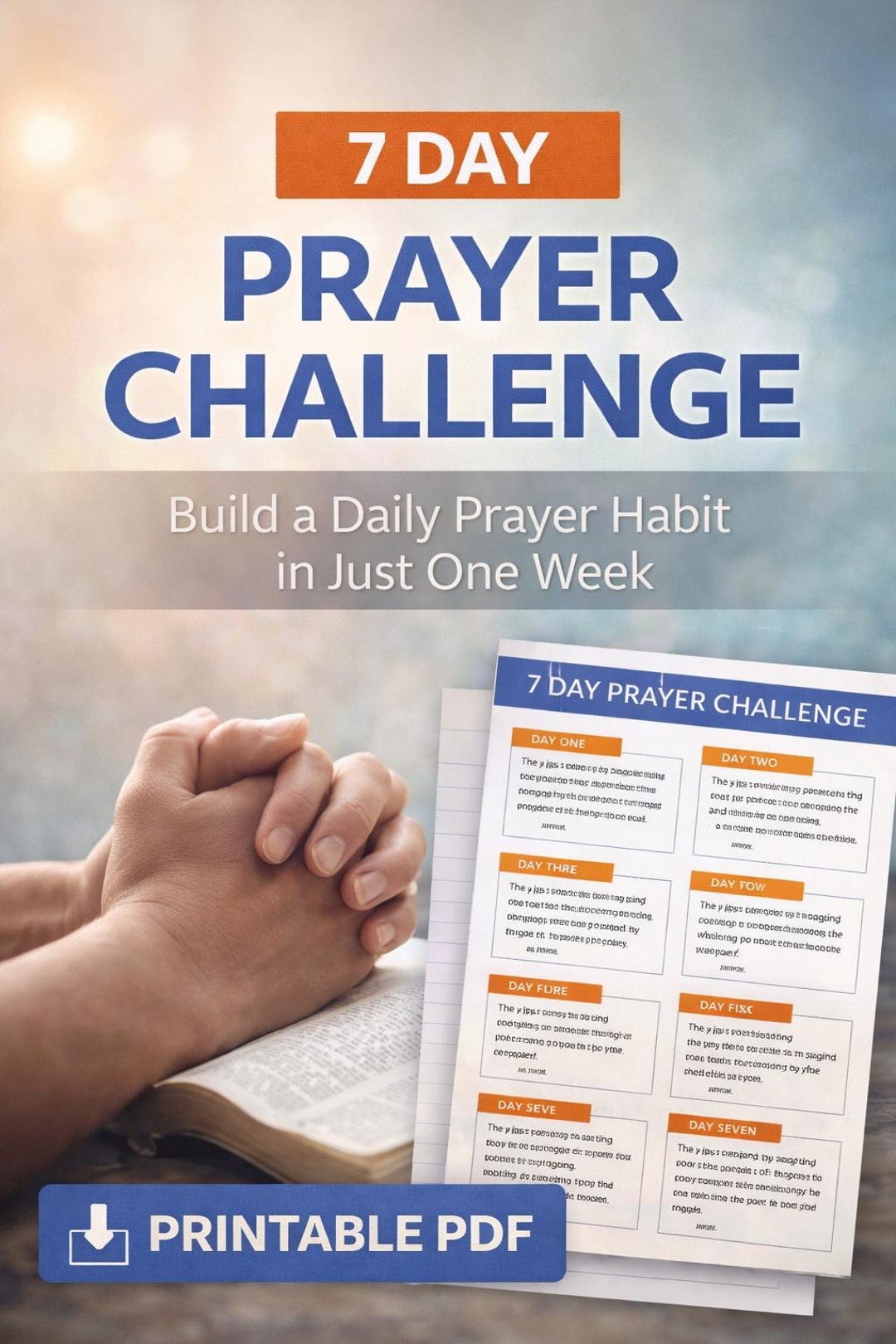 7 Day Prayer Challenge Printable | Daily Prayer Guide PDF | Christian ...