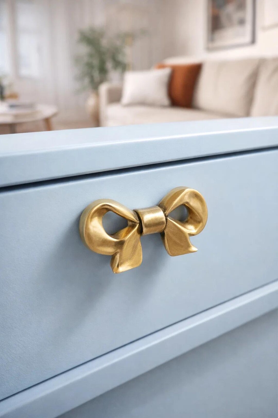 Vintage Brass Bow Drawer Handles, Elegant Brass Butterfly Knob ...