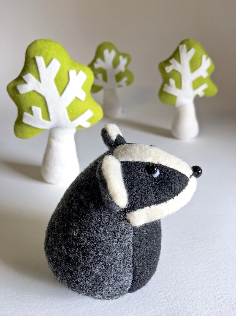 Felt Badger Sewing Pattern PDF Photo Tutorial | Badger Ornament ...