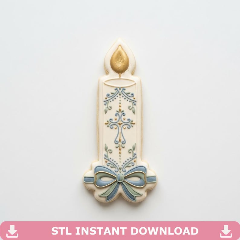 Baptism Candle Cookie Cutter STL, Baptism 3D Print File - Etsy