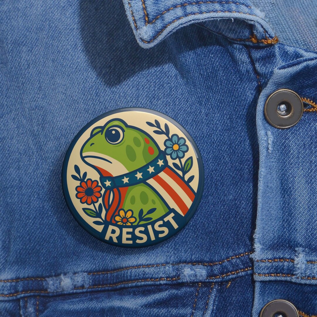 Resist Frog Pin Button | Political Activism Badge | Eco Feminist ...
