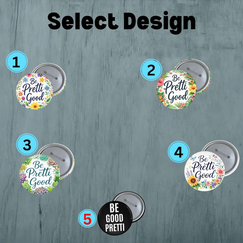 Be Pretti Good Floral Pin Button | Cute Aesthetic Badge | Positive ...