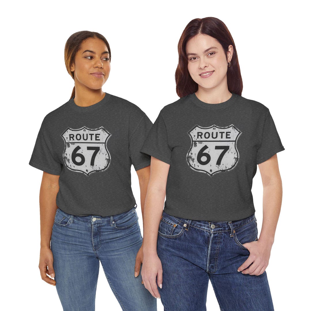 Route 67 Shield Tee | Vintage Highway Sign, Distressed Shirt - Etsy