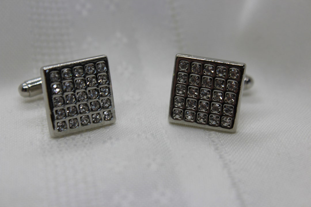 Square Rhinestone Cuff Links - Etsy