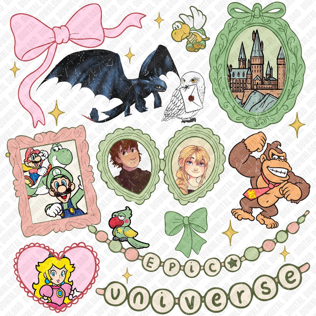 Epic Universe PNG Mario Luigi Toothless PNG, Wizard Castle Princess ...
