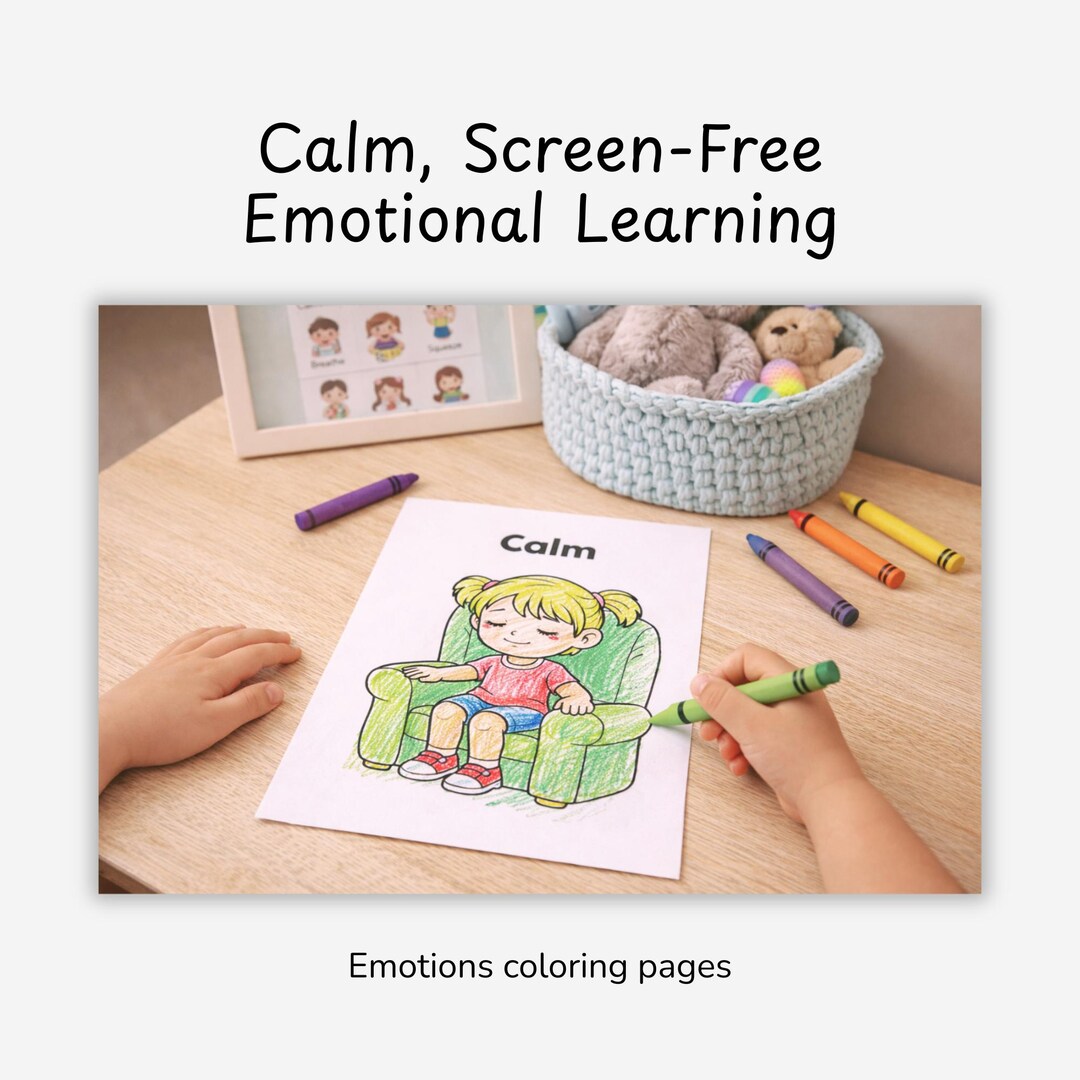Emotion Coloring Pages, Preschool SEL Feelings Coloring Pack, Printable ...